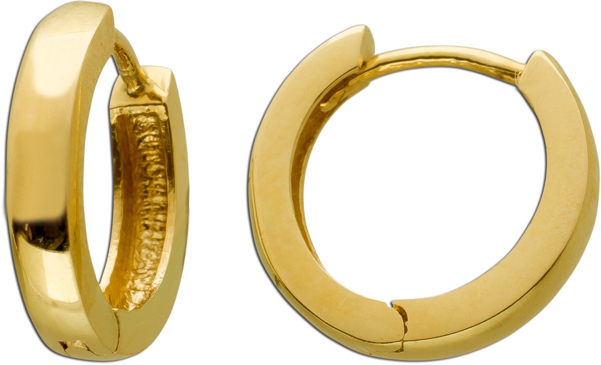 Creolen Gelbgold 585 14 Karat massiv poliert - Ch. Abramowicz