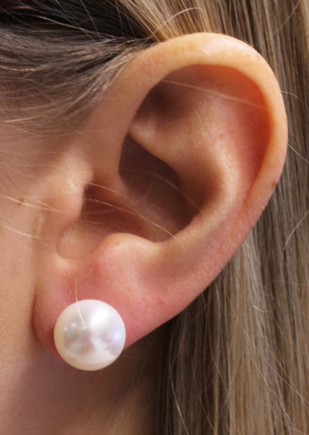 Große Perlenohrringe GelbGold 585 14 Karat Süßwasserzuchtperlen - Ch ...