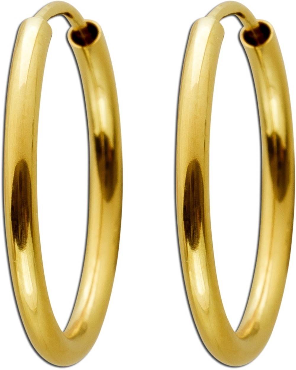 Creolen Gelbgold 585 14 Karat halbmassiv - Ch. Abramowicz