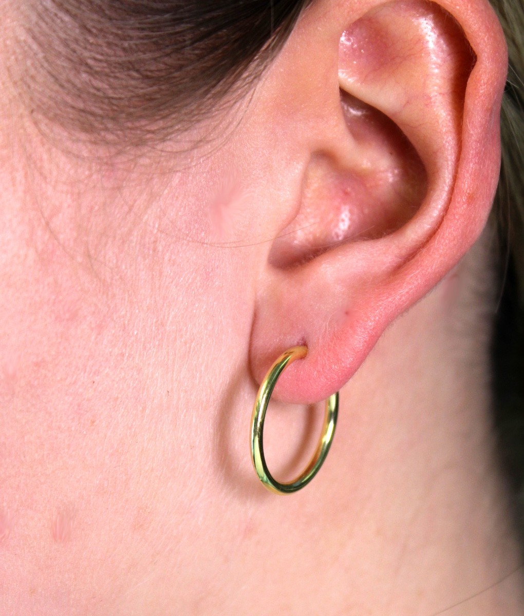 Creolen Gelbgold 585 14 Karat halbmassiv - Ch. Abramowicz