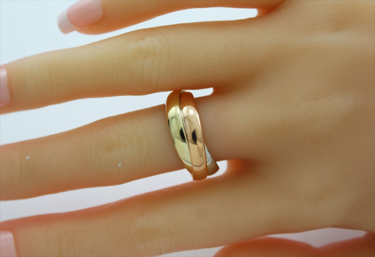 Tricolor Ring Gelbgold Weissgold Rosegold 333 8 Karat fest halbmassiv ...