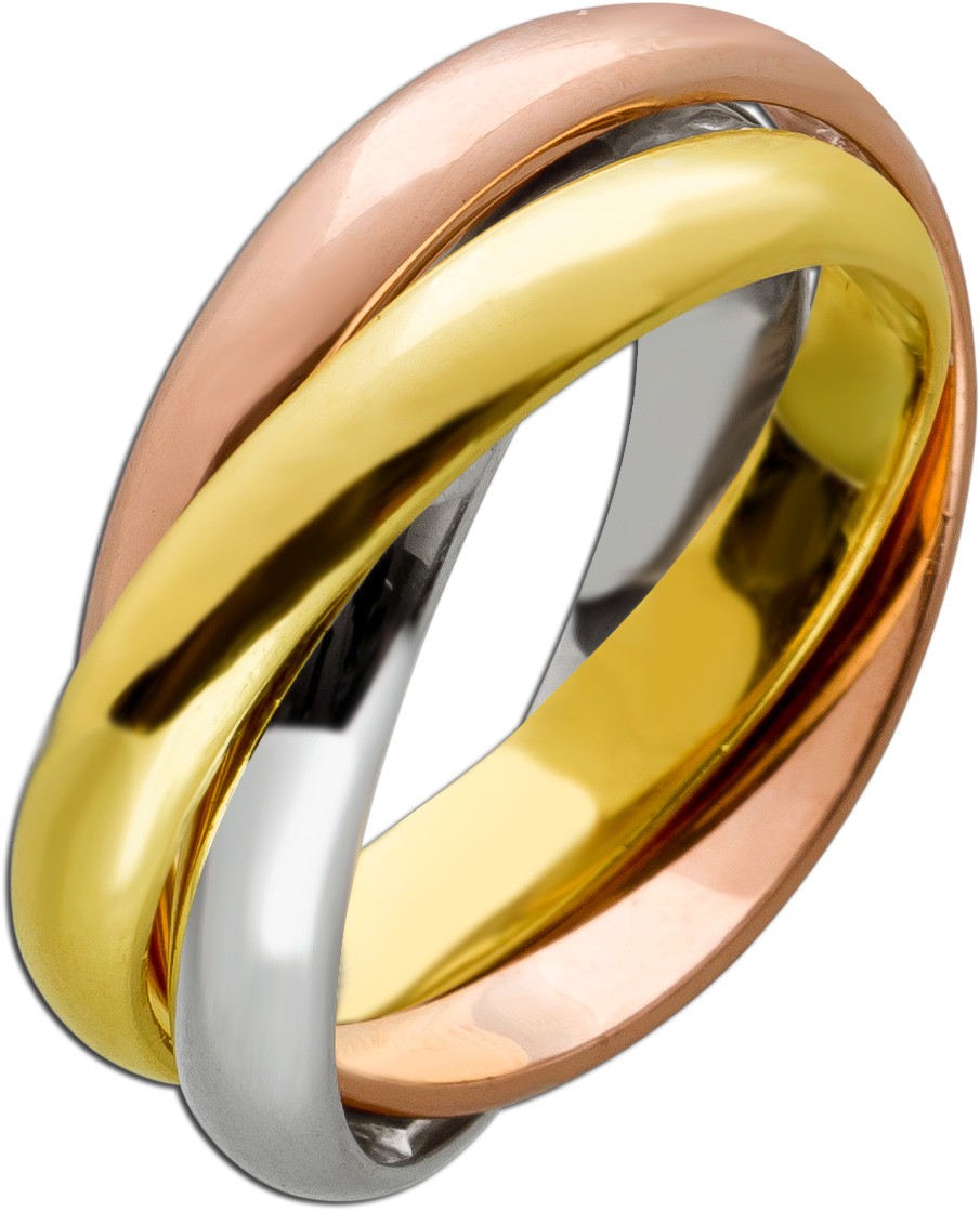 Trinity Ring Gelbgold Weißgold Rosegold 585 massiv - Ch. Abramowicz