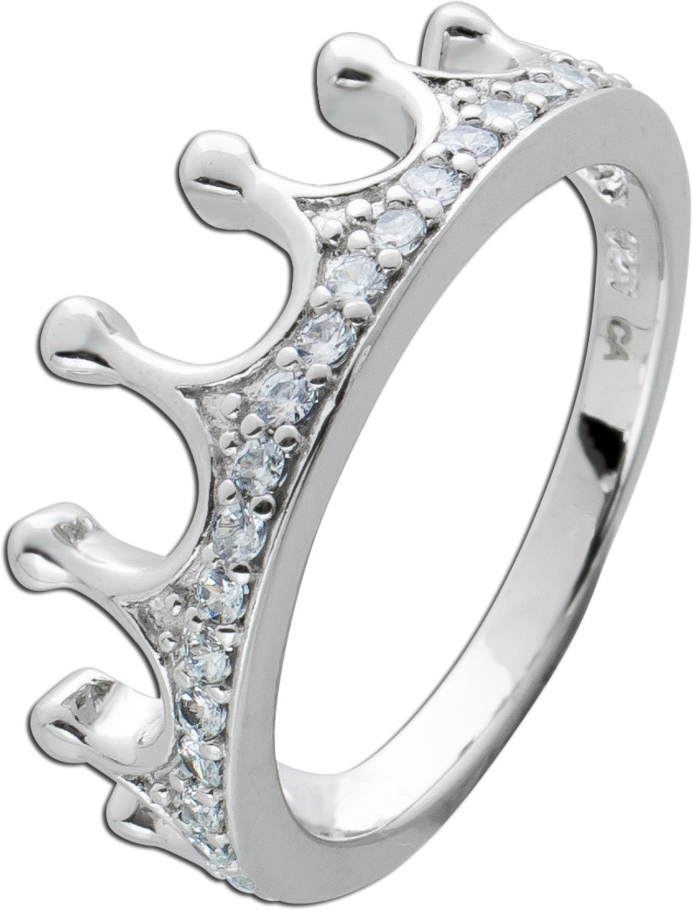 Ring Silber 925 weiße Zirkonia Kronendesign - Ch. Abramowicz