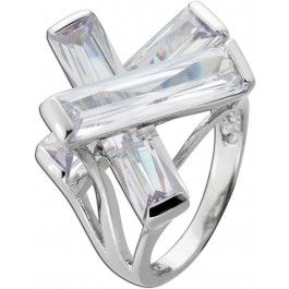 Ring Silber 925 3 weiBe Zirkonia Steine Ch. Abramowicz