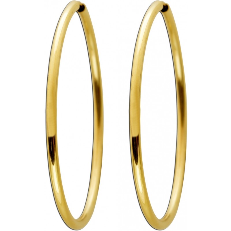 Creolen Gelbgold 585 14 Karat poliert halbmassiv - Ch. Abramowicz