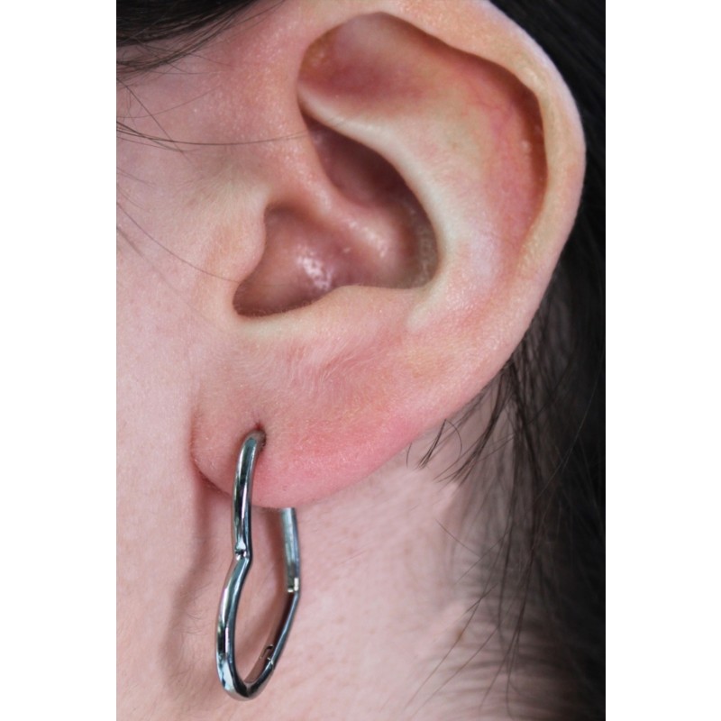 Asymmetrische Herzcreolen Edelstahl 297822 Vivien Lee - Ch. Abramowicz